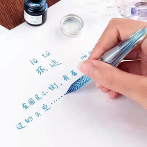 Luxury Glass Dip Pen Set With Eternal Flower || Handcrafted Crystal ...
