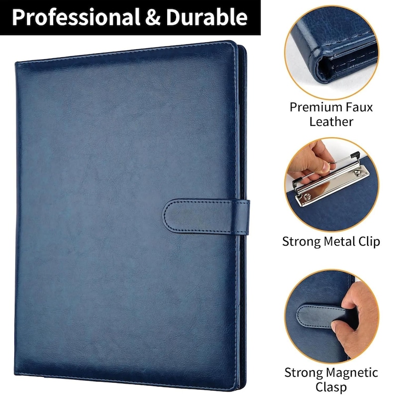 Professional Faux Leather Padfolio With Clipboard || A4 Portfolio ...