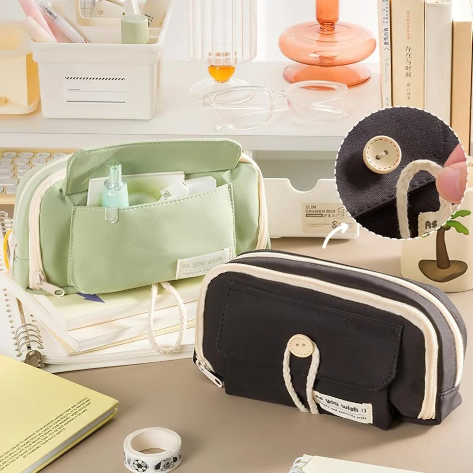 Multi-compartment Oxford Fabric Pencil Case || Stylish and Spacious ...