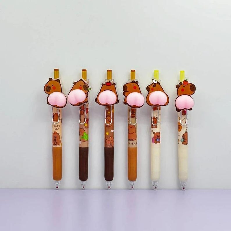 2 Pcs/lot Adorable Capybara Gel Pen || Funny & Squishy Capybara Design ...