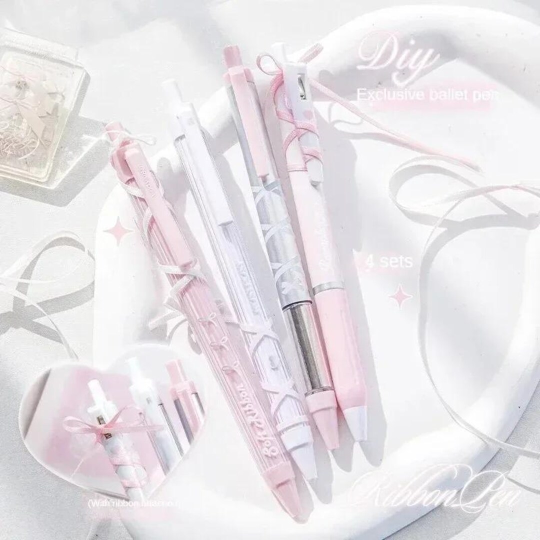 4 Pcs/lot Elegant Ballet Ribbon Gel Pen Set || 0.38mm/0.5mm, Black Ink ...