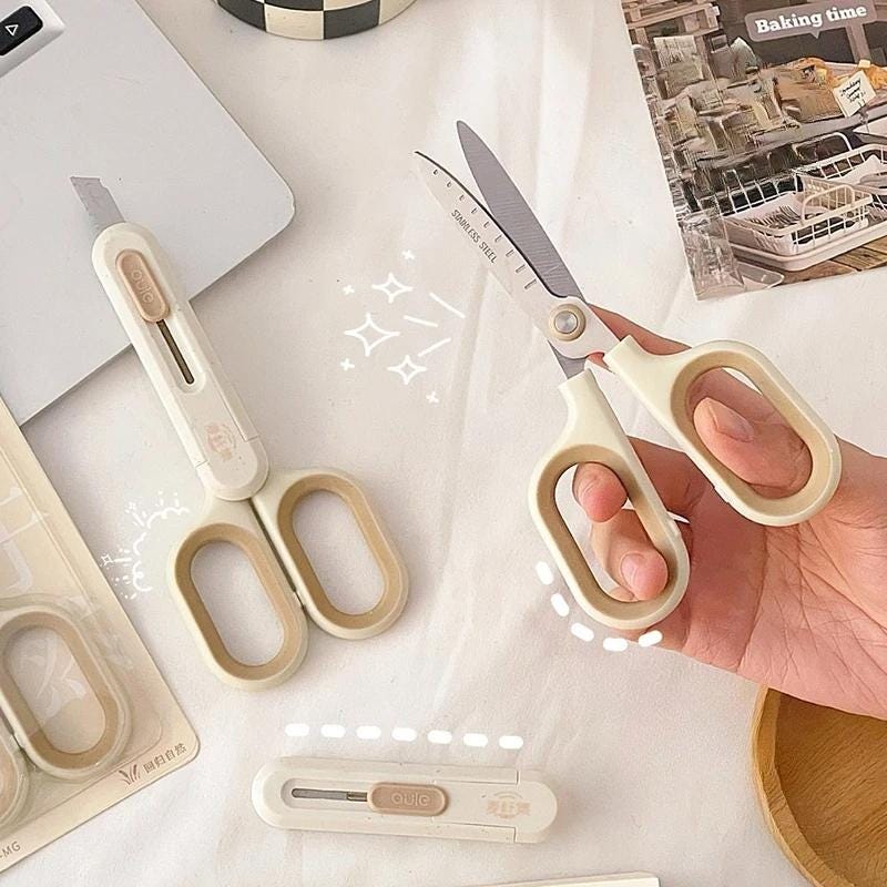 2-in-1 Scissors & Box Cutter | Portable Utility Tool With Hidden Blade ...