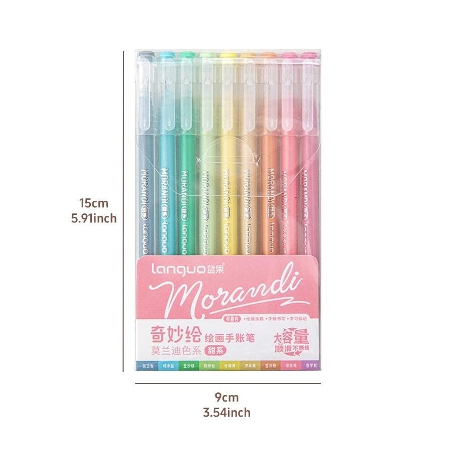 9 Pcs/lot Morandi Multi Color Pens Set || Gel Ink Vintage Marker Liner ...