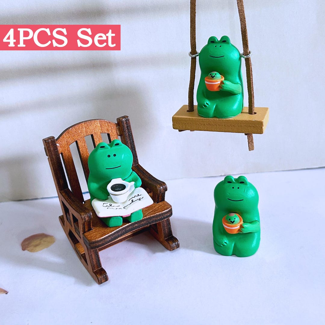 Frog Drinking Coffee,frog Sitting in Rocking Chair,frog on Swing ...