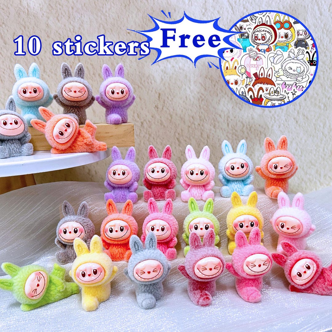 Labubu 3D Toy Décor Ornament,cute Labubu Figurines,10 Free Labubu ...