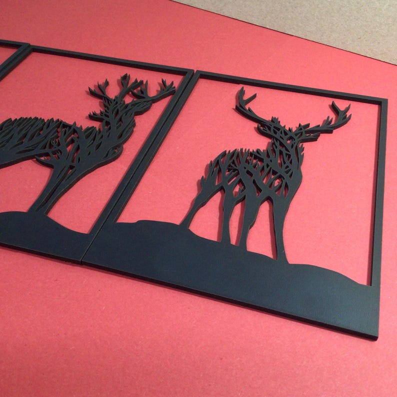 Deer Laser Cut File. Stag Laser Cut File. Tree Branch Effect Stag or ...
