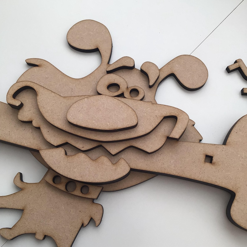 Cartoon Dog and Bone Key Holder Laser Cut File Digital File Only Dog ...