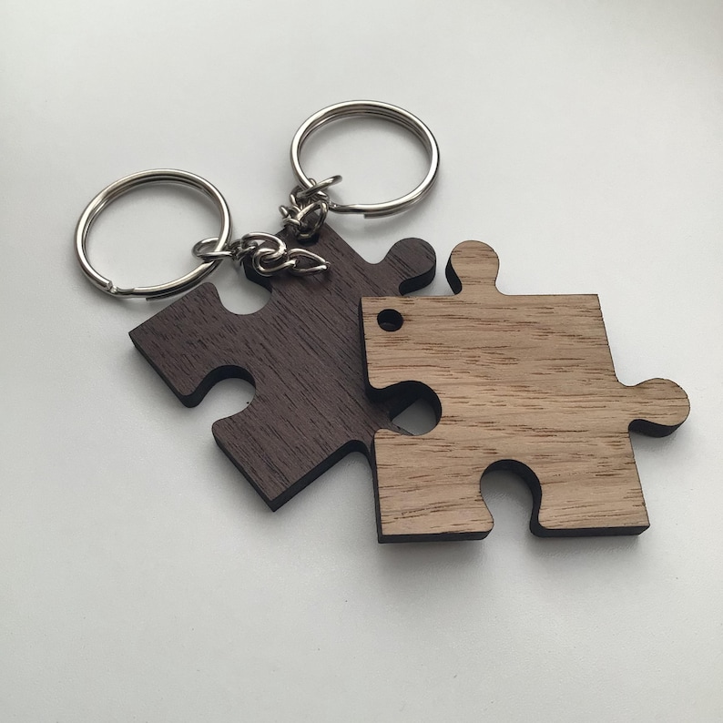 Valentine Keychains Laser Cut Keyrings Keychains Jigsaw Puzzle Piece ...