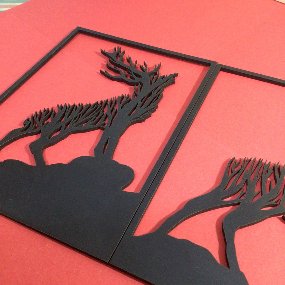 Deer Laser Cut File. Stag Laser Cut File. Tree Branch Effect Stag or ...