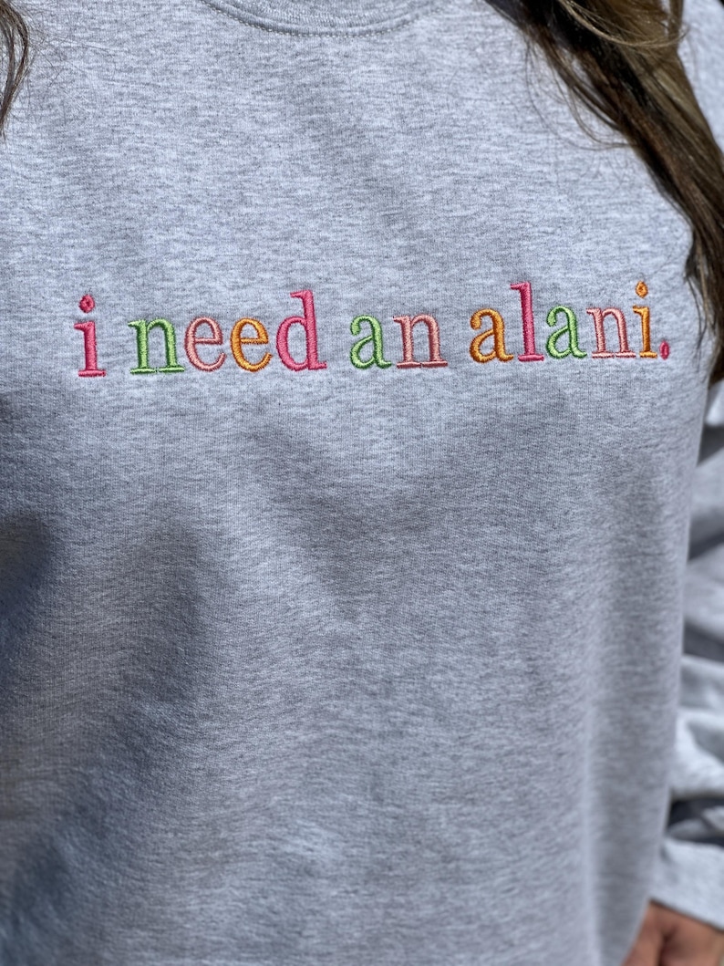 Alani Embroidery Sweatshirt: Custom Caffeine Shirt - Etsy