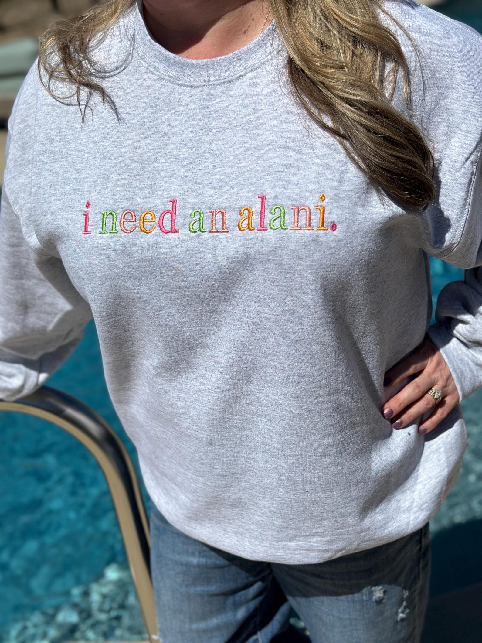 Alani Embroidery Sweatshirt: Custom Caffeine Shirt - Etsy