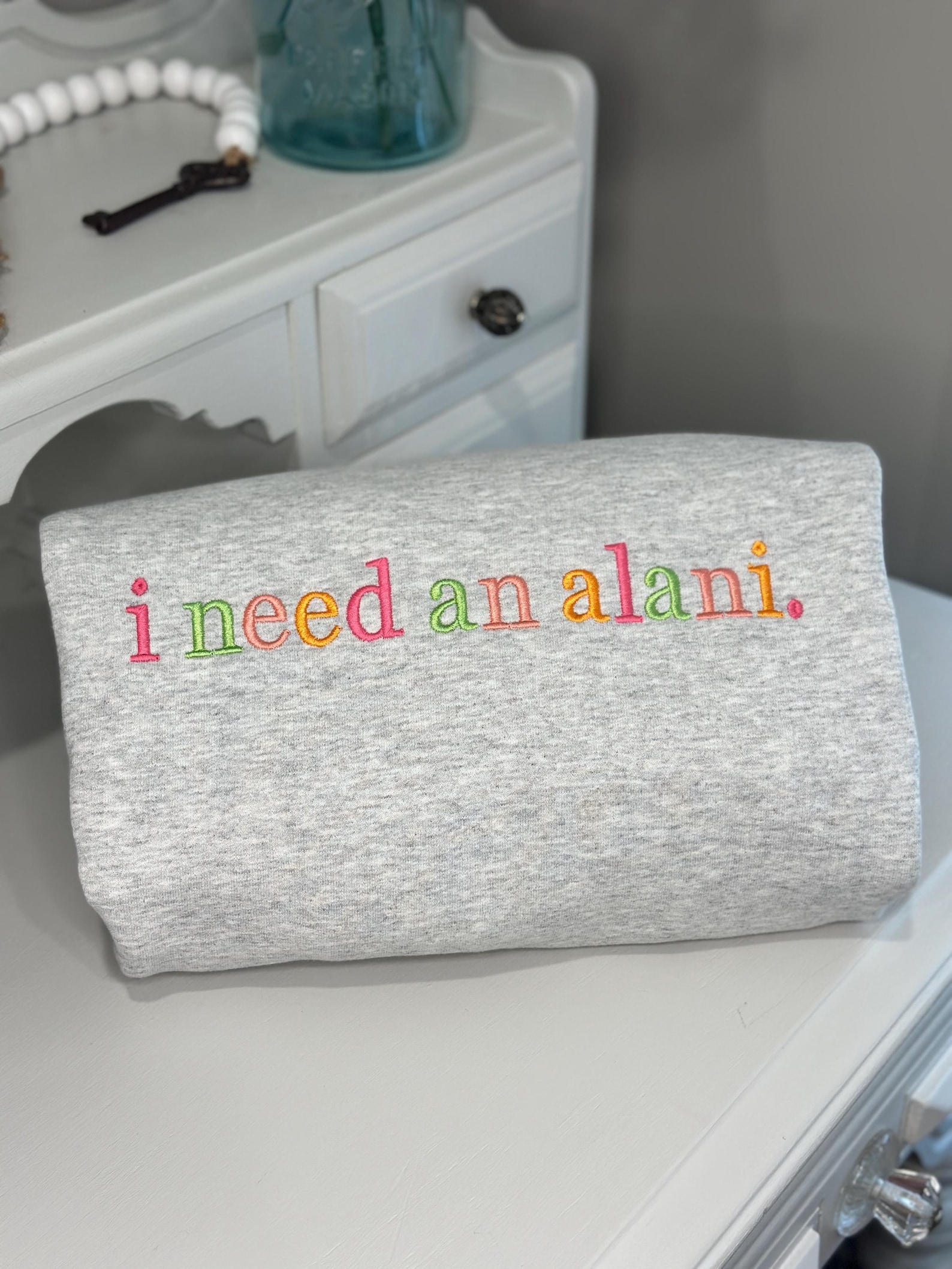 Alani Embroidery Sweatshirt: Custom Caffeine Shirt - Etsy