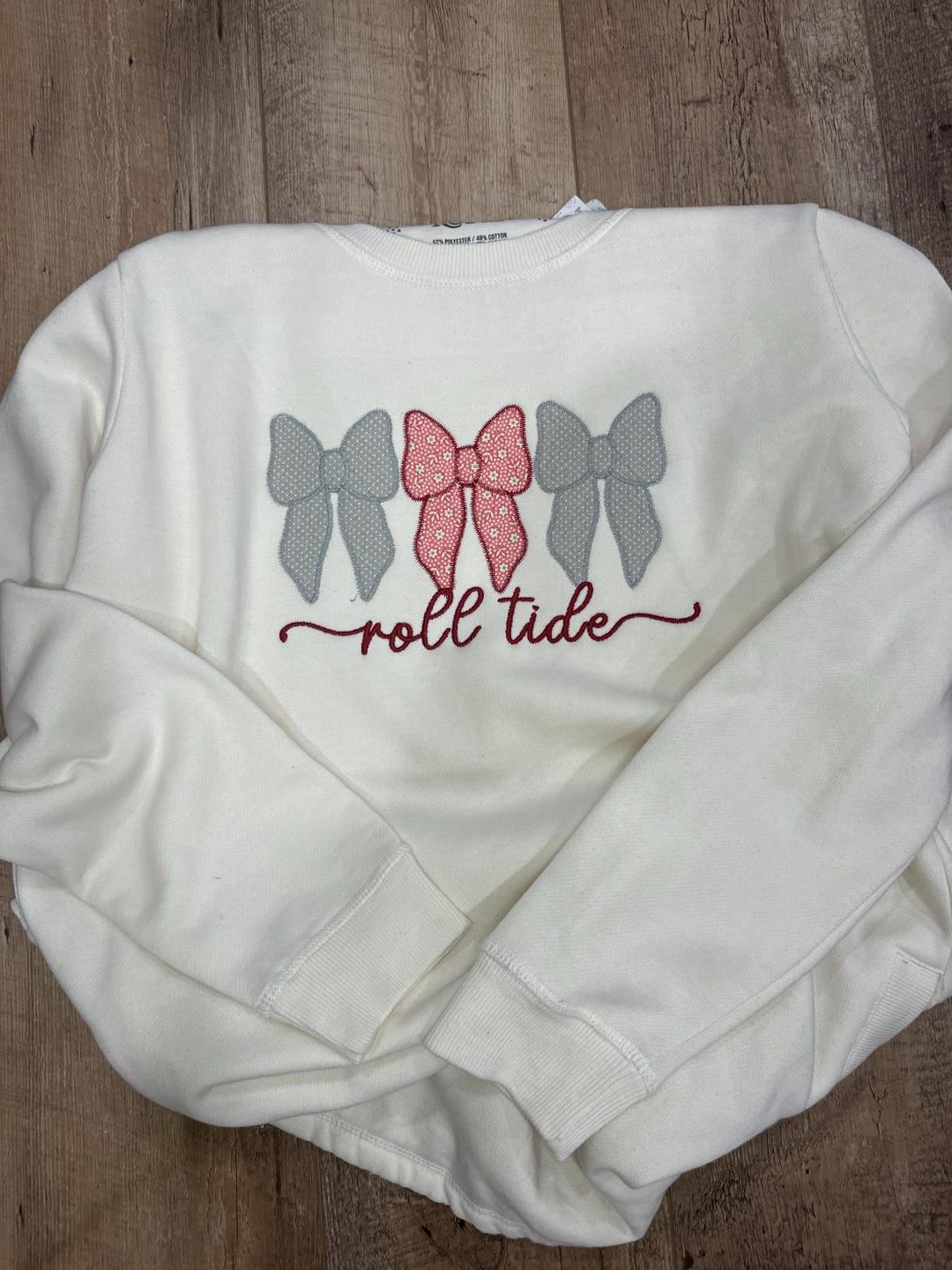 Roll Tide Appliqué Sweatshirt: Alabama Girls Bows, Custom Embroidery - Etsy
