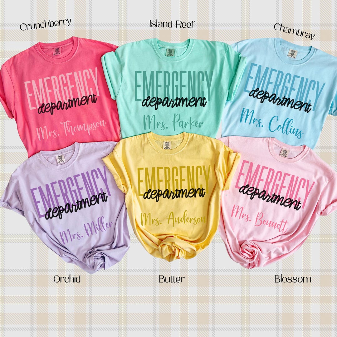 Comfort Colors® Emergency Department Shirt Nursing Gifts Emergency ...