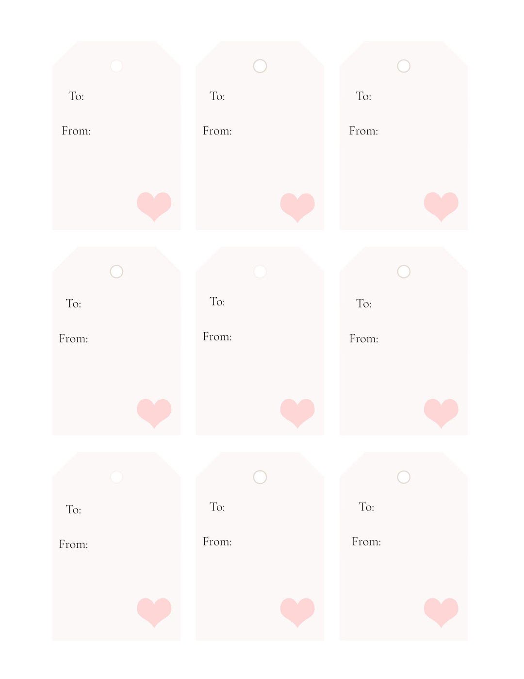 Printable Heart Gift Tags | Minimal - Etsy
