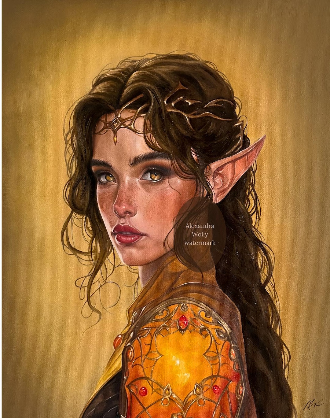Feyre Archeron Oil Painting Portrait Artwork A Court of Thorns and ...