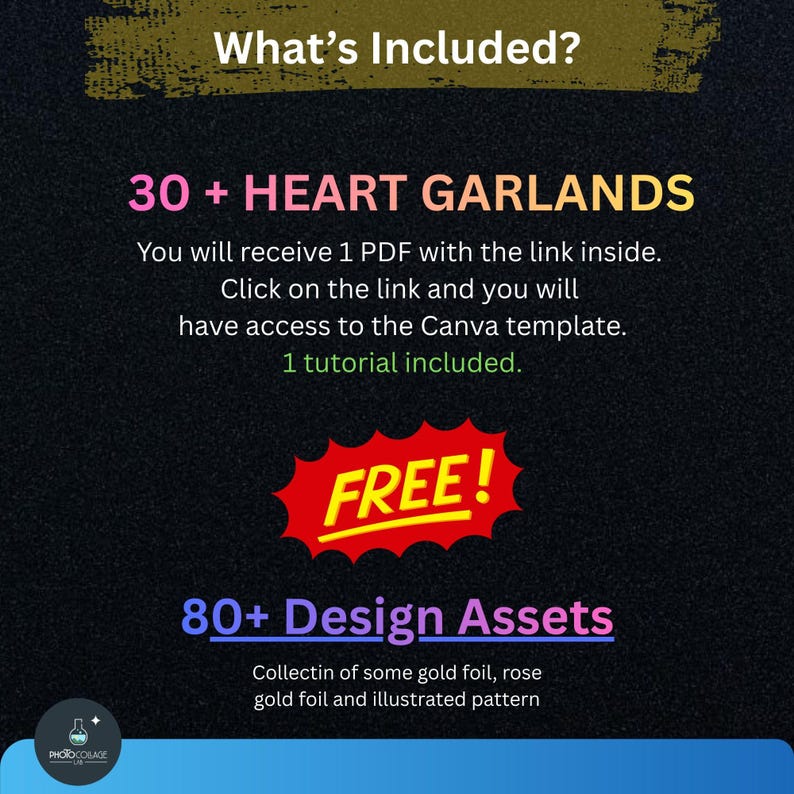 Heart Garlands Canva Template: 30+ Valentine & Wedding Designs (PNG ...