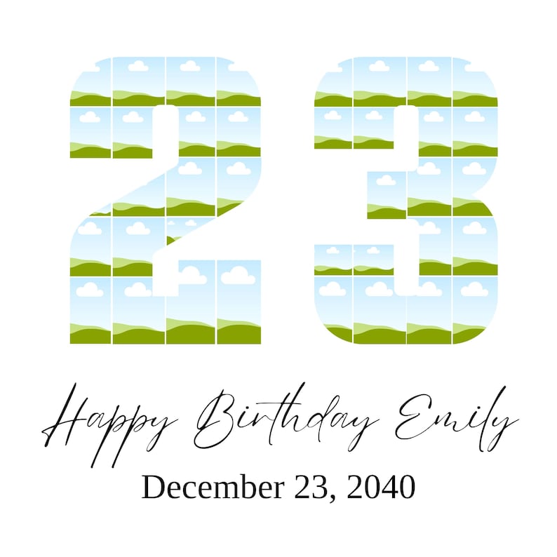 Editable 23rd Birthday Photo Collage Canva Template, Twenty-three ...