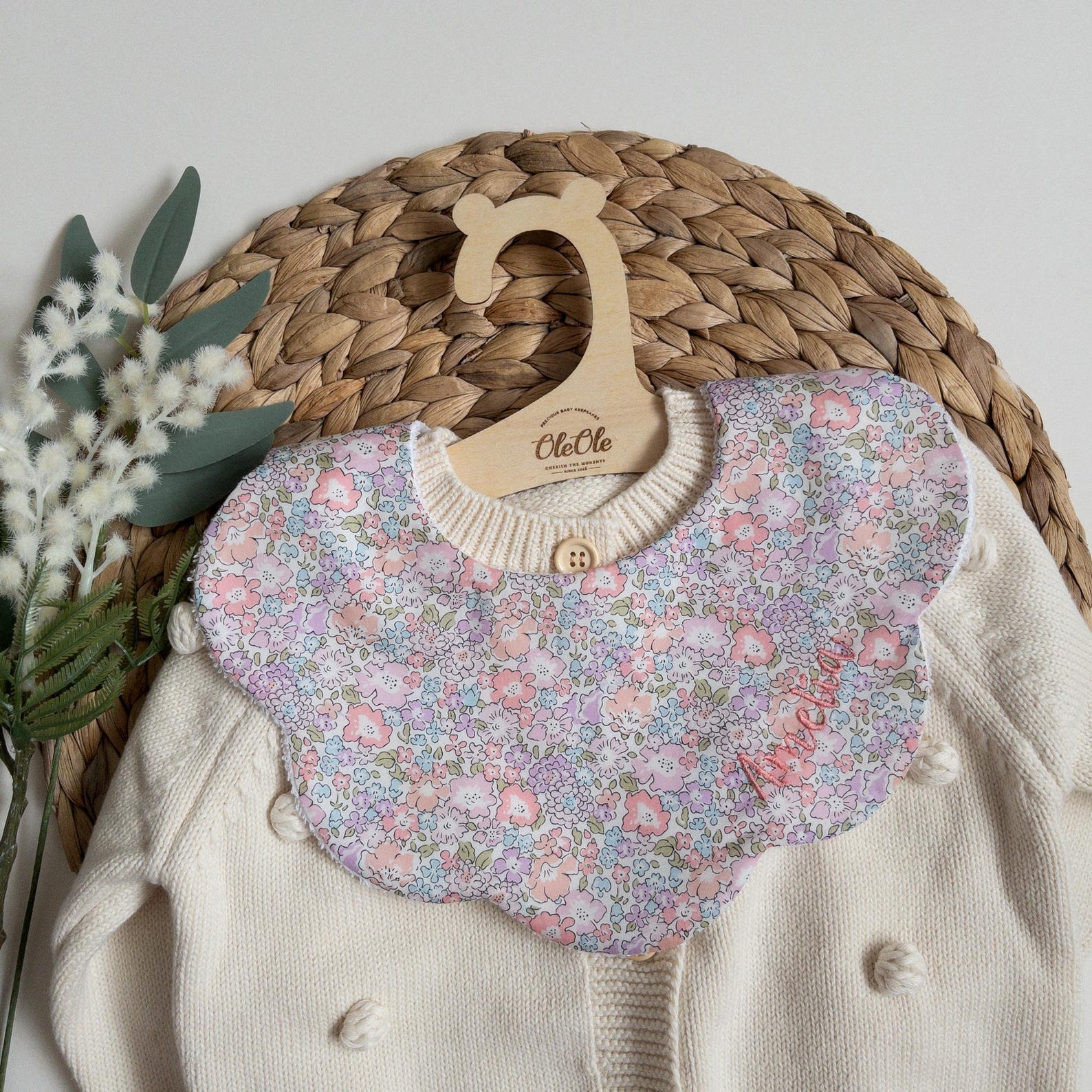 Personalised Scalloped Baby Dribble Bib Liberty Fabric Drool Bib Gifts ...