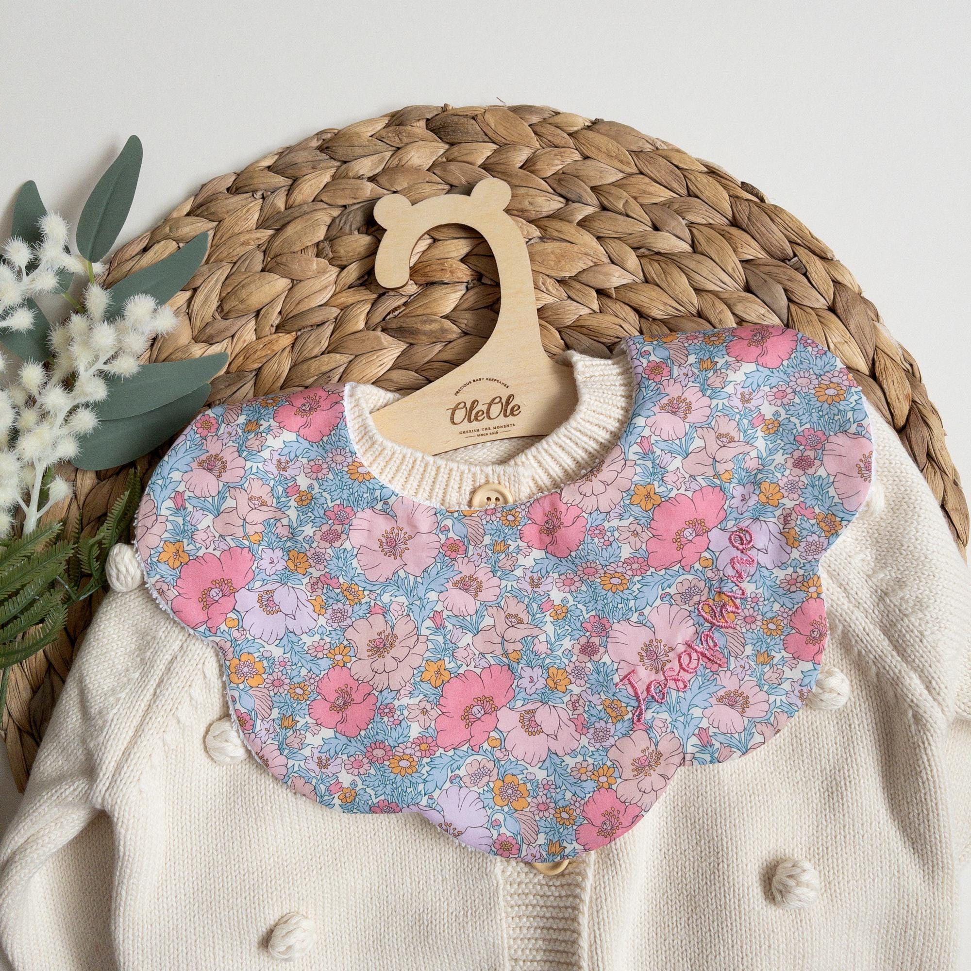 Personalised Scalloped Baby Dribble Bib Liberty Fabric Drool Bib Gifts ...