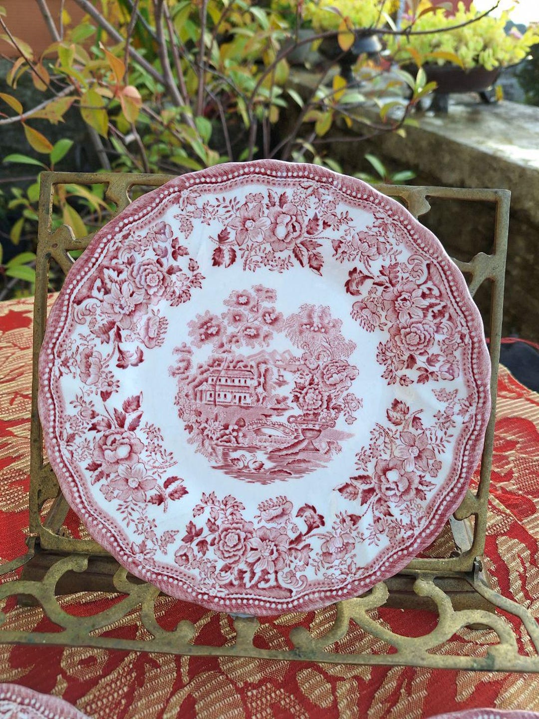 Red Tonquin by Myott Fine Porcelain 3 Cake Plates - Etsy