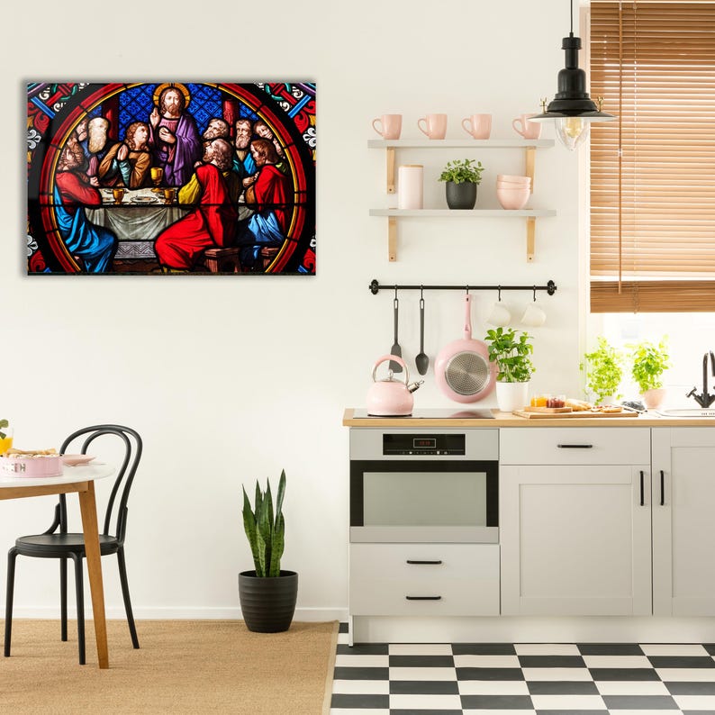 Stained Glass Picture the Last Supper Glass Art Wall Decor - Etsy