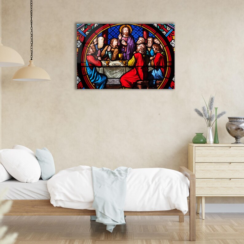 Stained Glass Picture the Last Supper Glass Art Wall Decor - Etsy