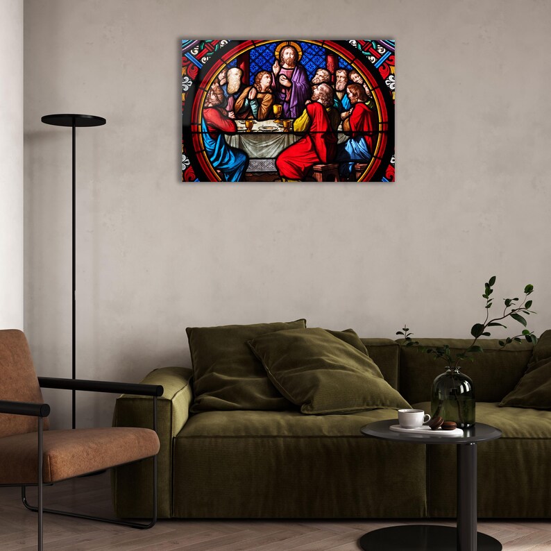Stained Glass Picture the Last Supper Glass Art Wall Decor - Etsy