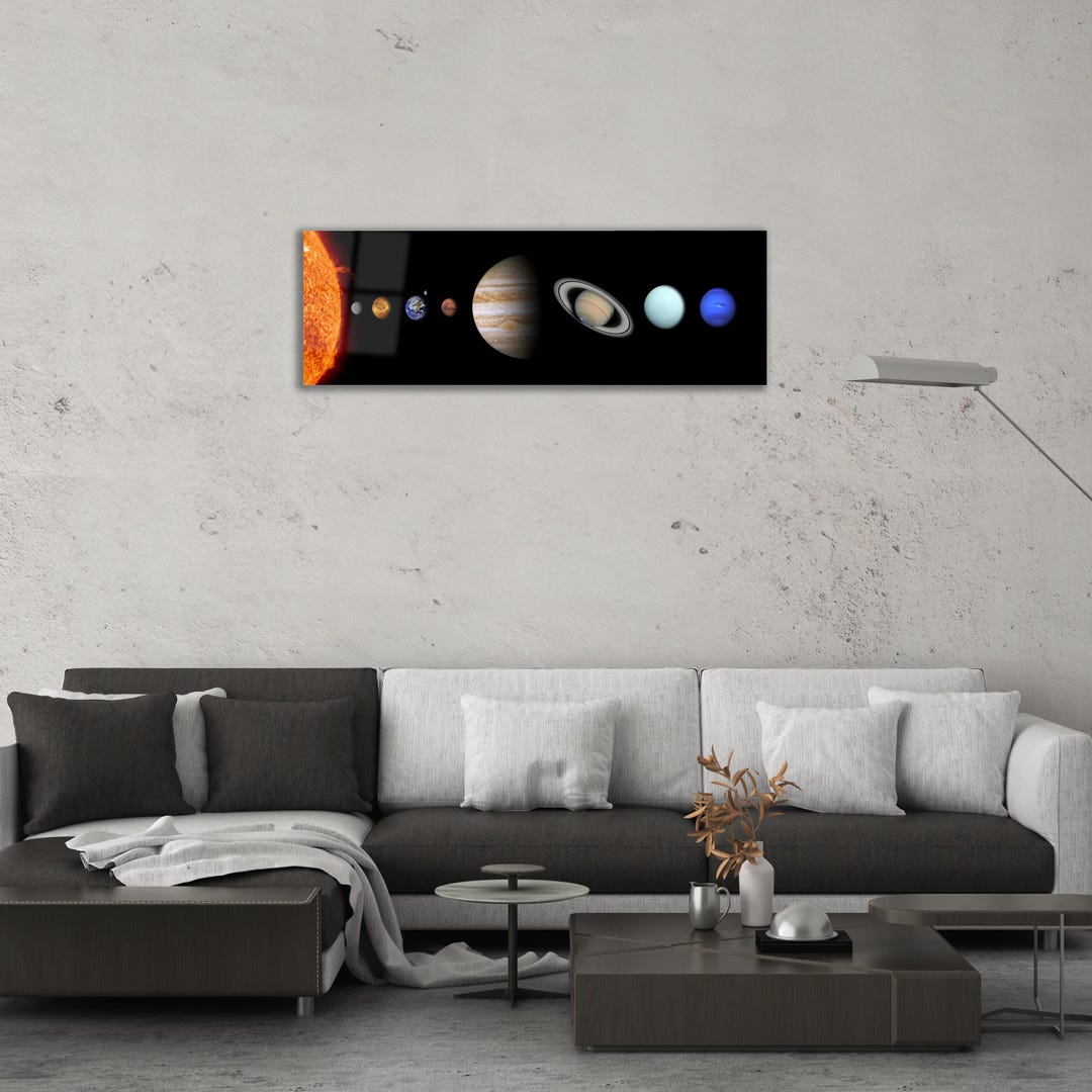 The Solar System Glass Art Wall Decor - Etsy UK