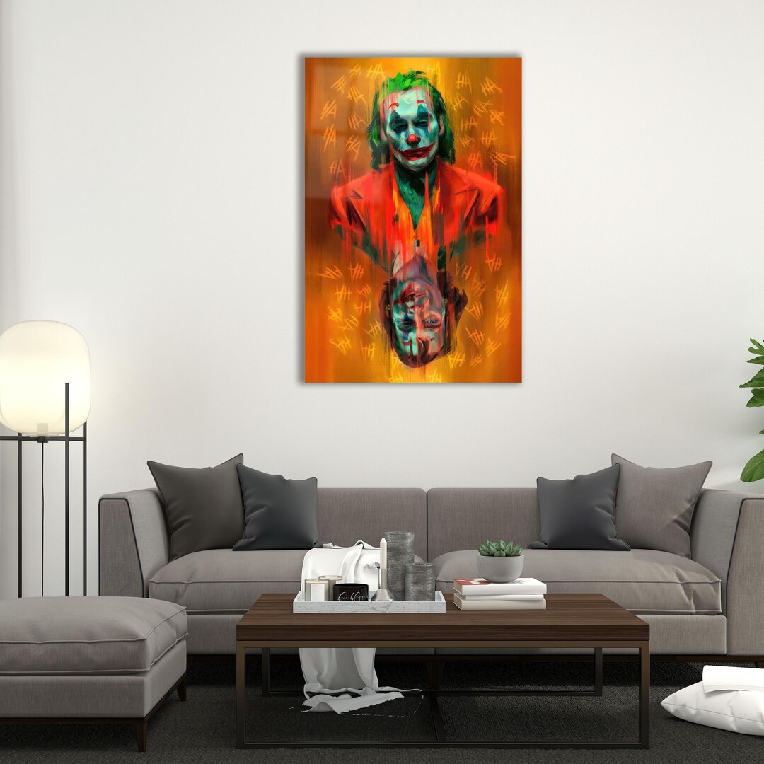 Unleash the Joker Portrait Glass Table Wall Art Home Decor - Etsy