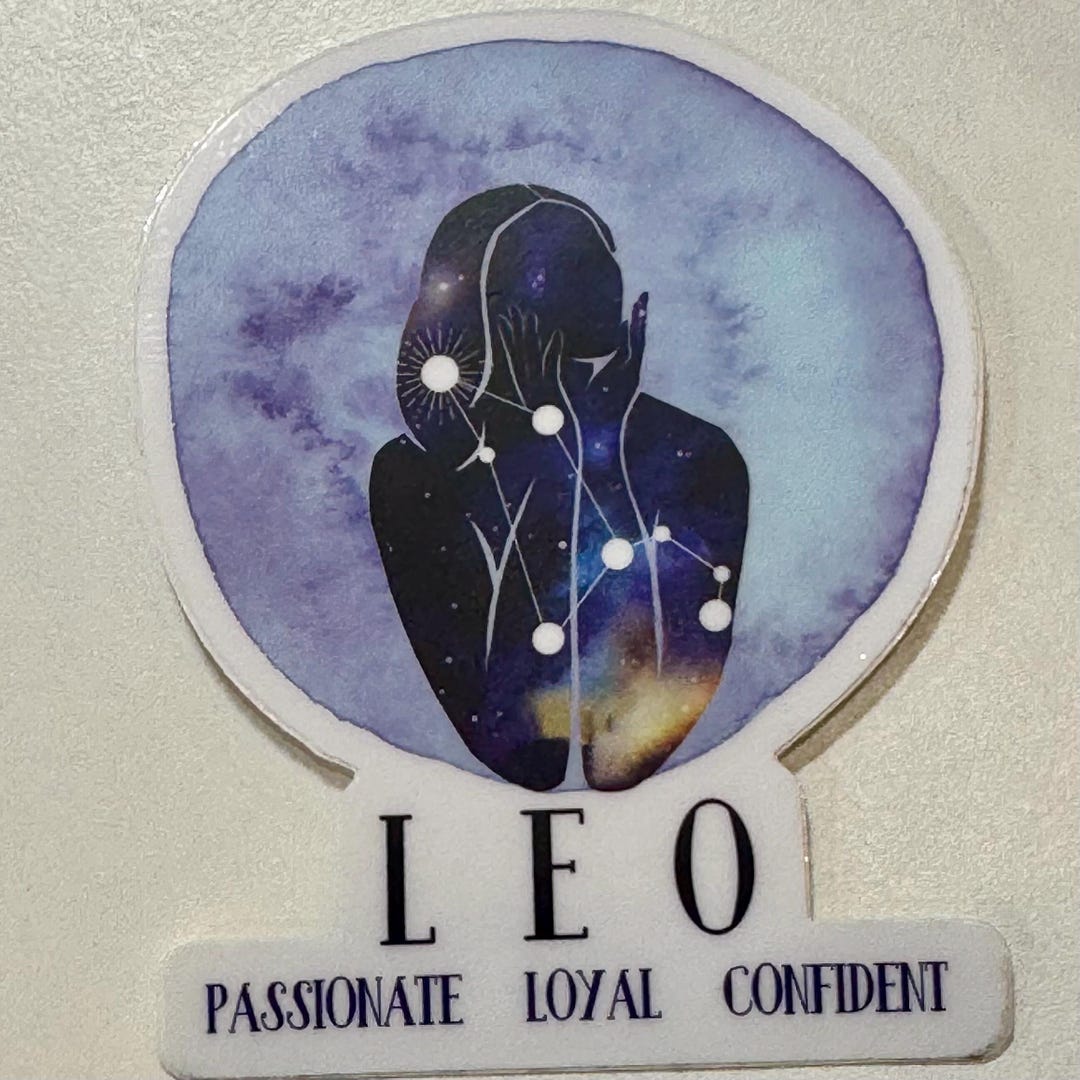 Leo Zodiac Sticker Astrology Vinyl Decal Passionate, Loyal, Confident ...