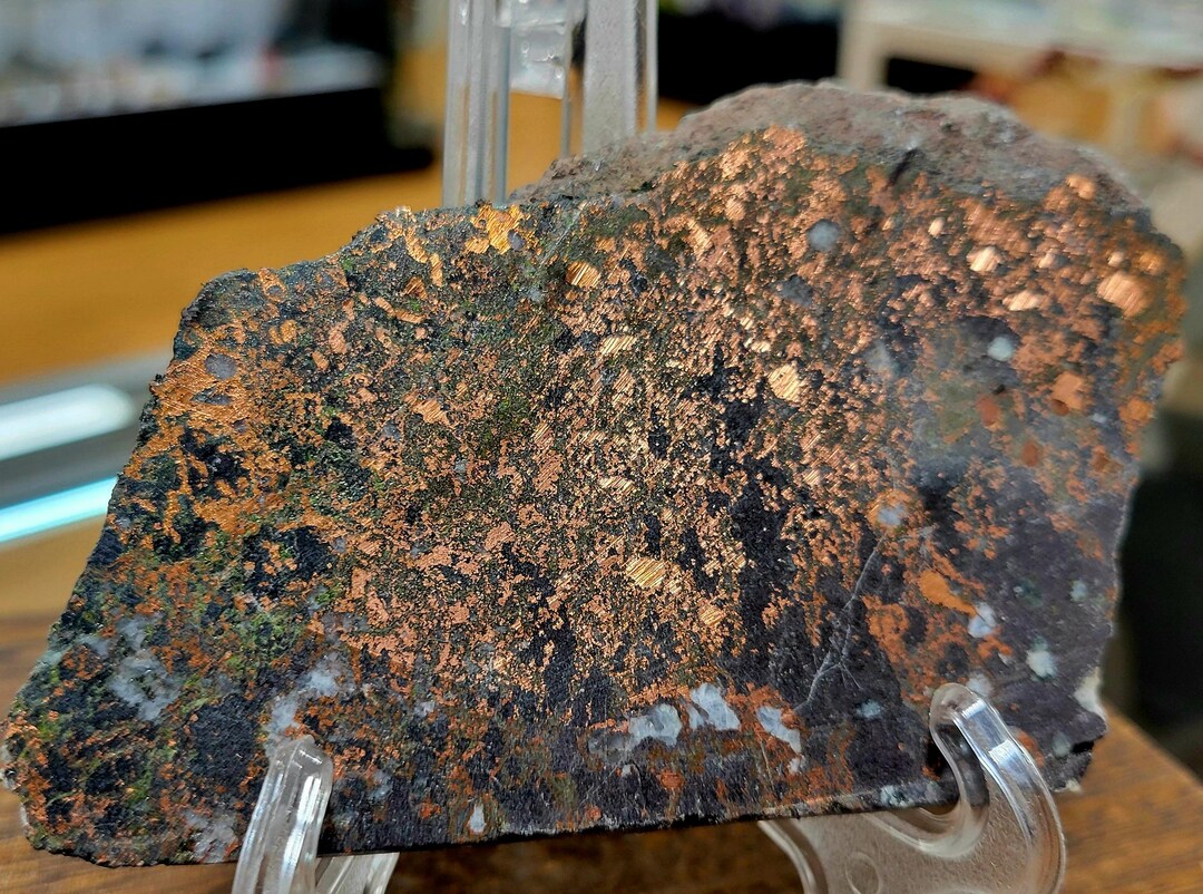 Brilliant Native Copper Ore Slab - Houghton, Michigan - Shimmering ...