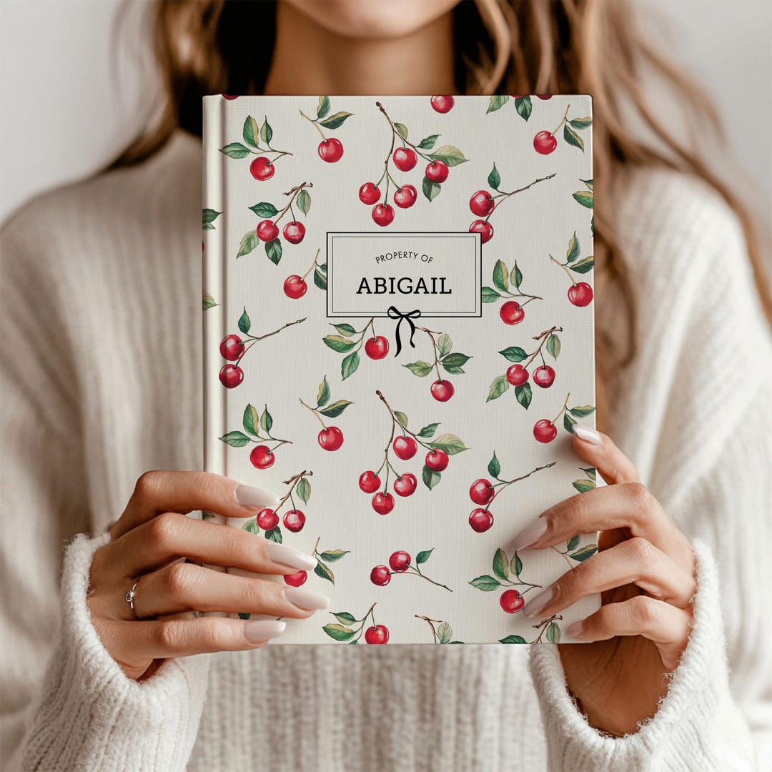 Cherry Personalized Journal for Girls, Customized Coquette Notebook for ...
