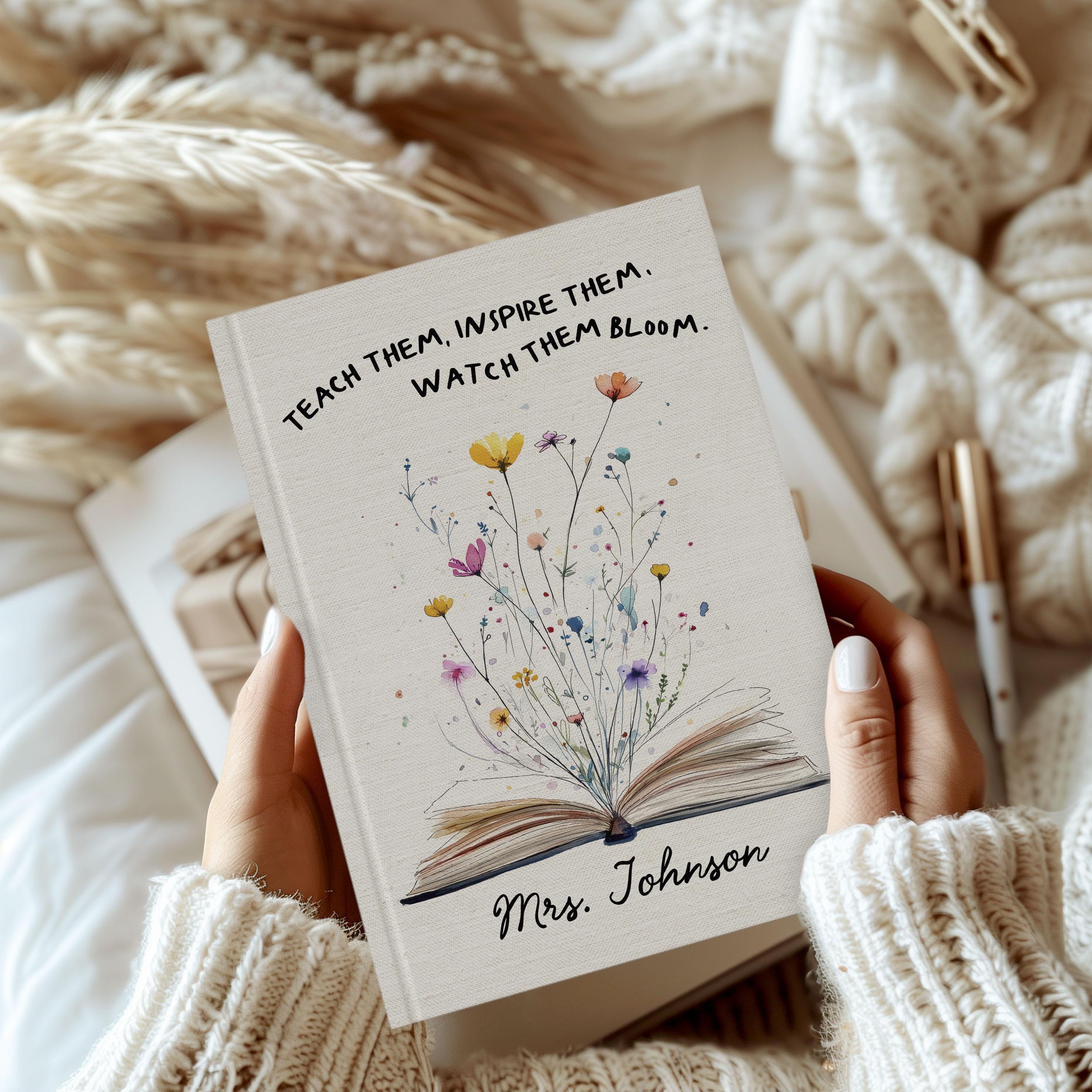 Custom Teacher Notebook Personalized Journal for Teacher Gift Floral ...