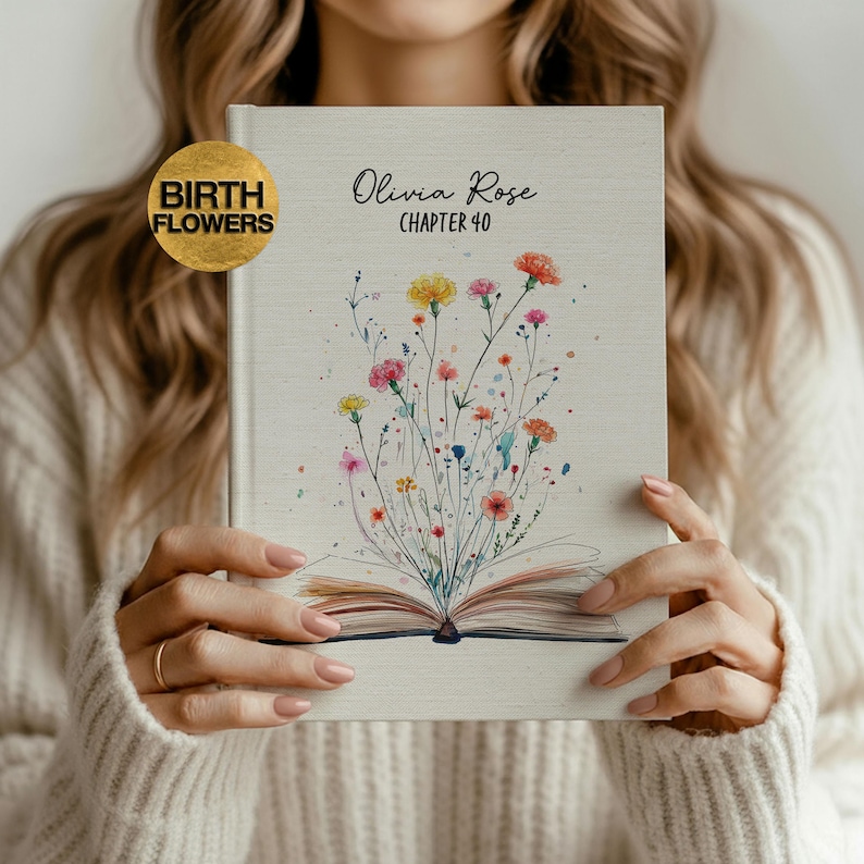 Personalized Birth Flower Journal January Birthflower Gift Floral ...
