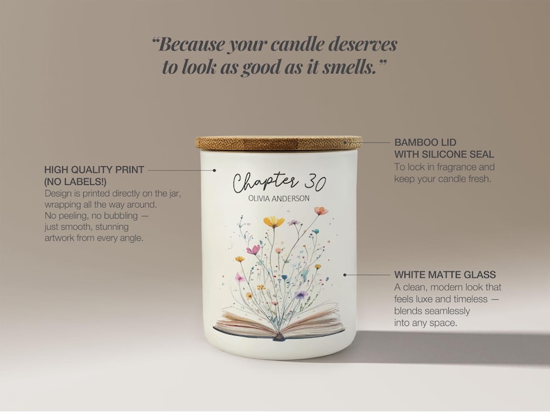 30th Birthday Candle Gift Custom Chapter 30 Candle Thirties Birthday ...