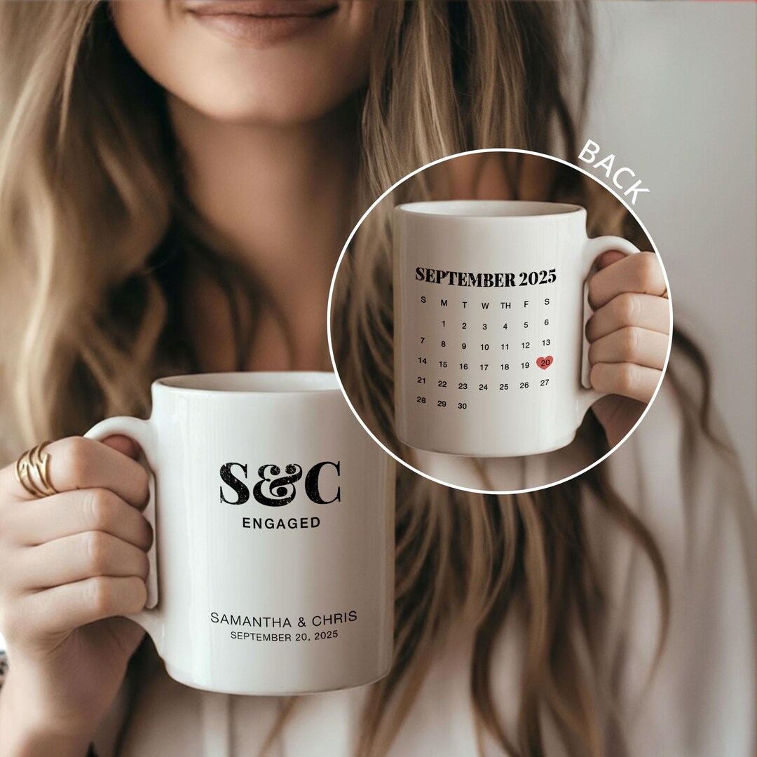 Custom Engagement Mug Gift for Newly Engaged Mug Gift Personalized ...