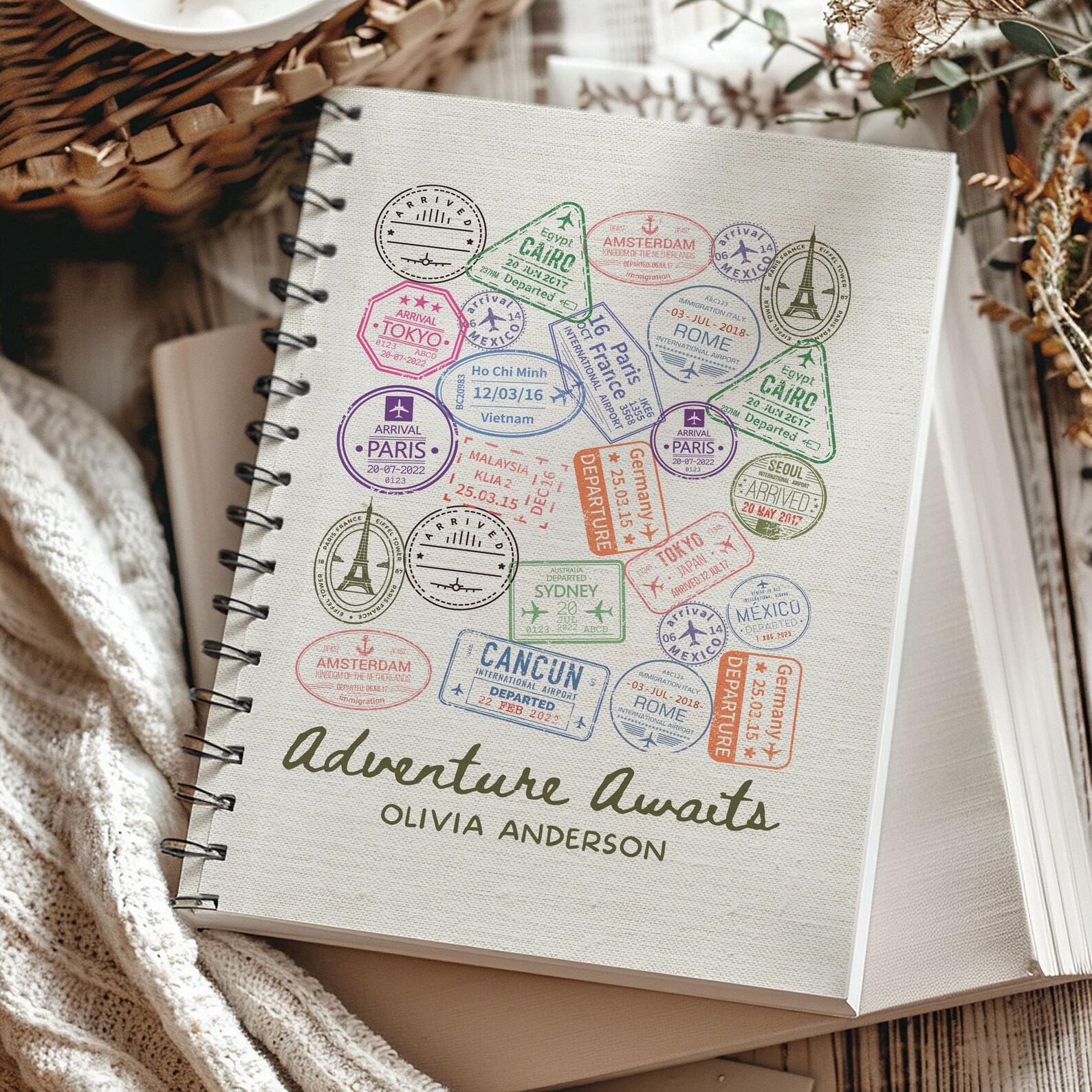 Personalized Camping Journal, Travel Journal Gift for Bride, Custom ...