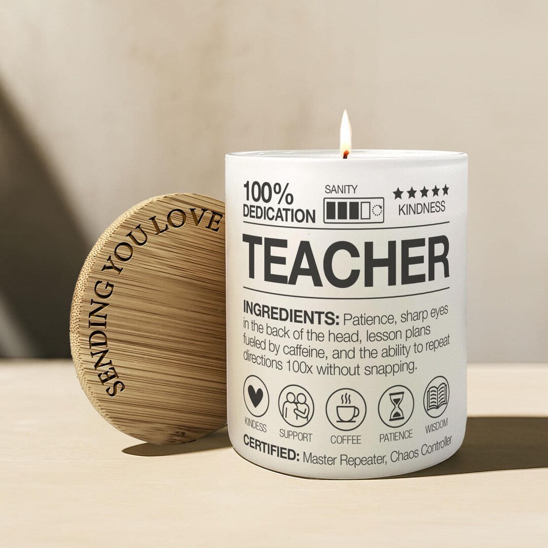 Funny Teacher Candle Gift for Teacher Gift Thank You Teacher ...