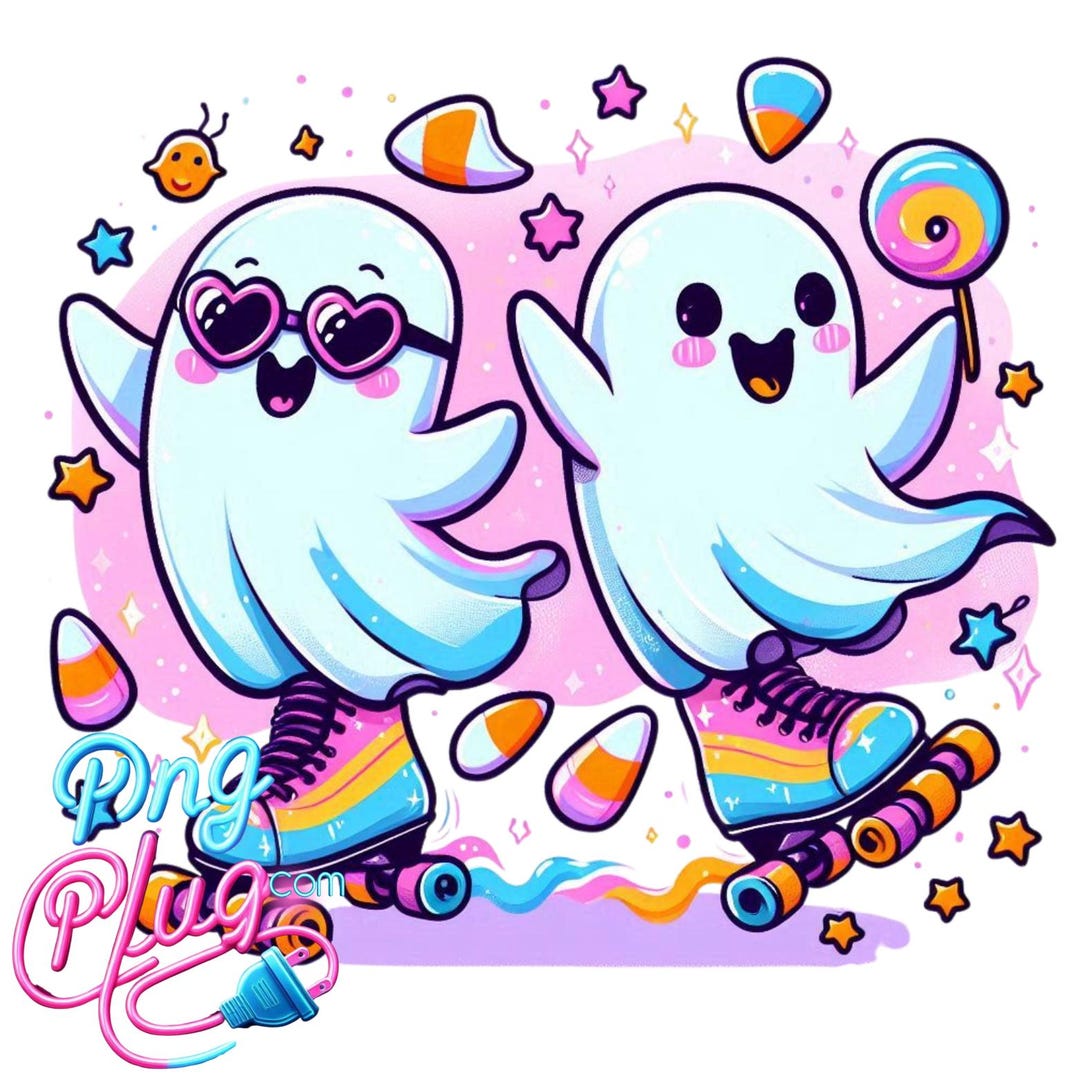 Roller Skating Ghosts PNG – Spooky Halloween Clipart for Sublimation ...