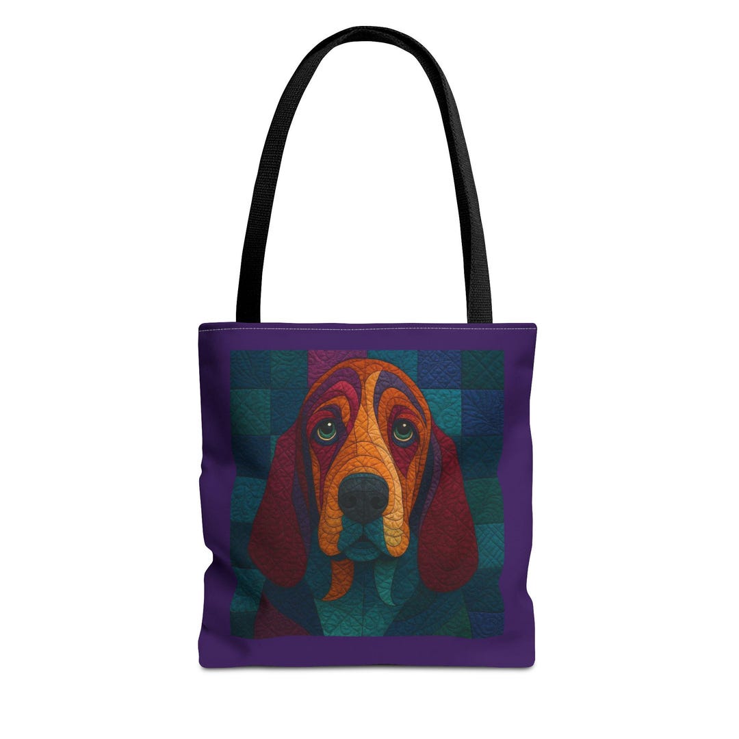 Basset Hound Tote Bag: Faux Quilted Dog Mom Shopping Bag - Etsy