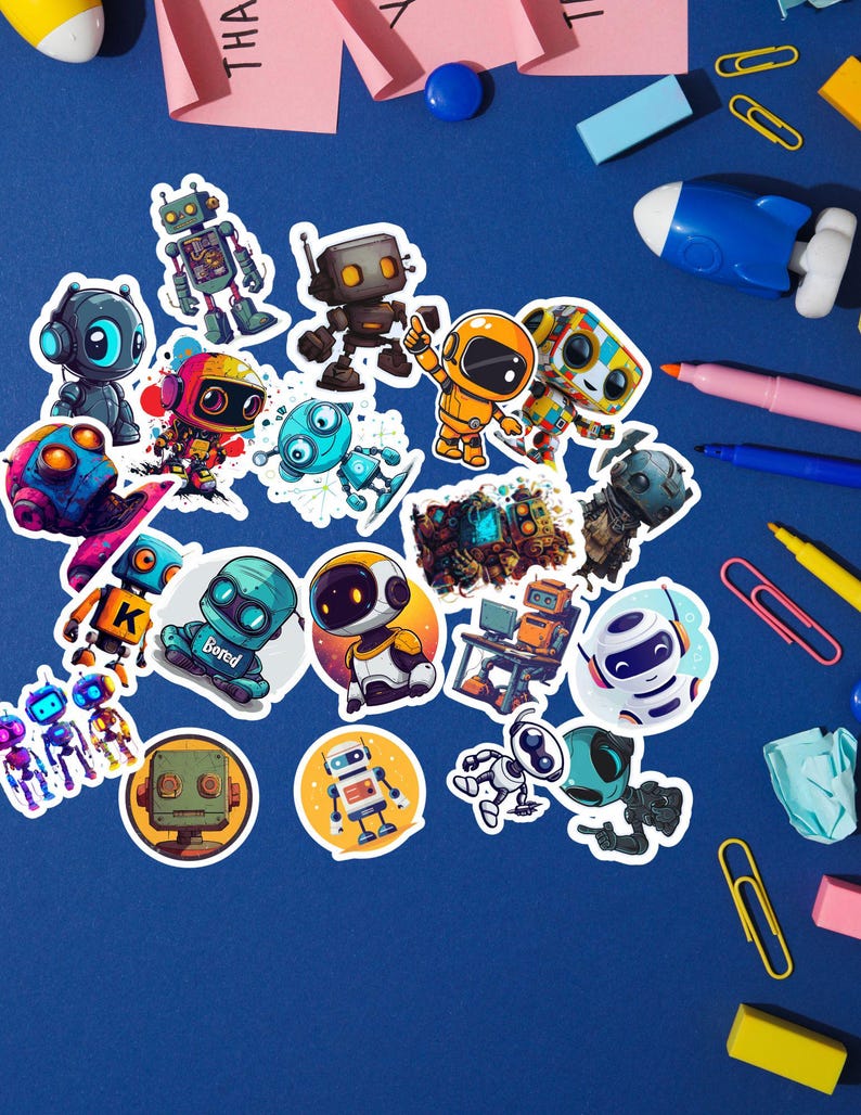 20 Adorable Robot Stickers: Fun & Playful Bots for All Ages - Etsy