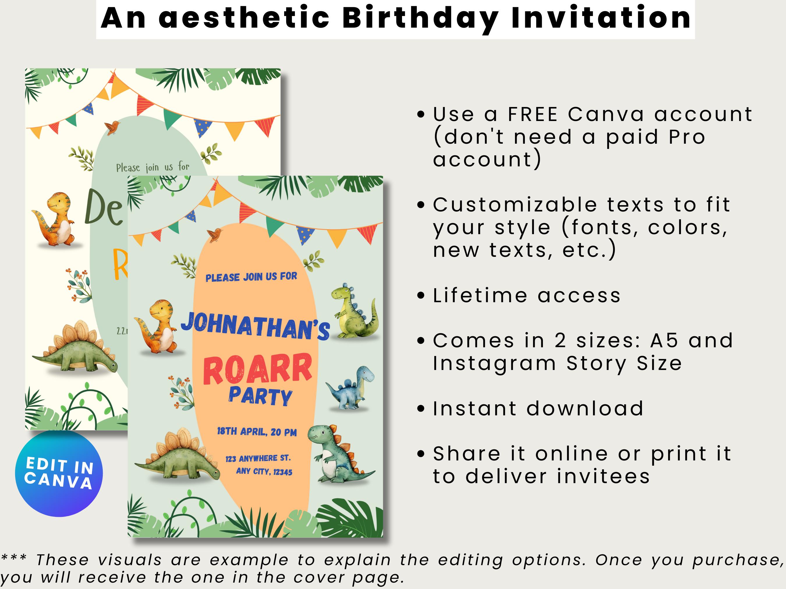 Coding Editable Digital Birthday Invitation Template, Software ...