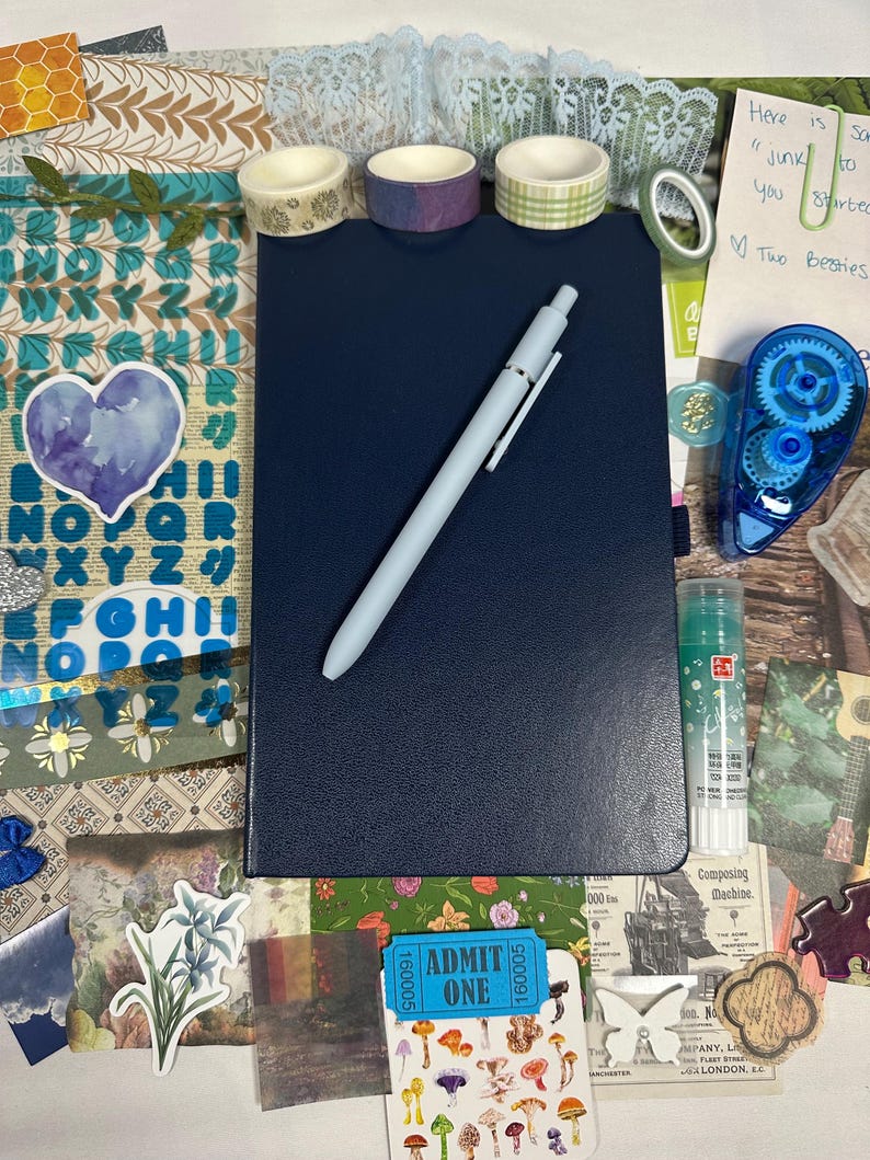 Junk Journal Starter Kit - Royal Blue - 50 Piece - Etsy