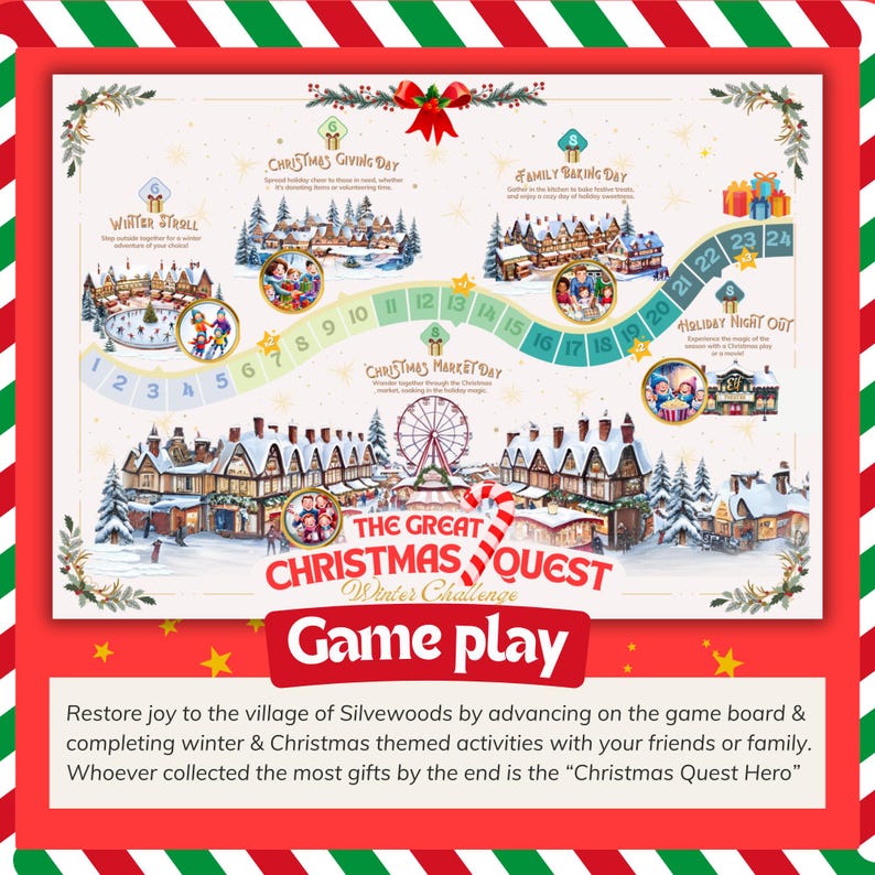 Winter Activity Board Game Printable | Christmas Party Game | Family ...
