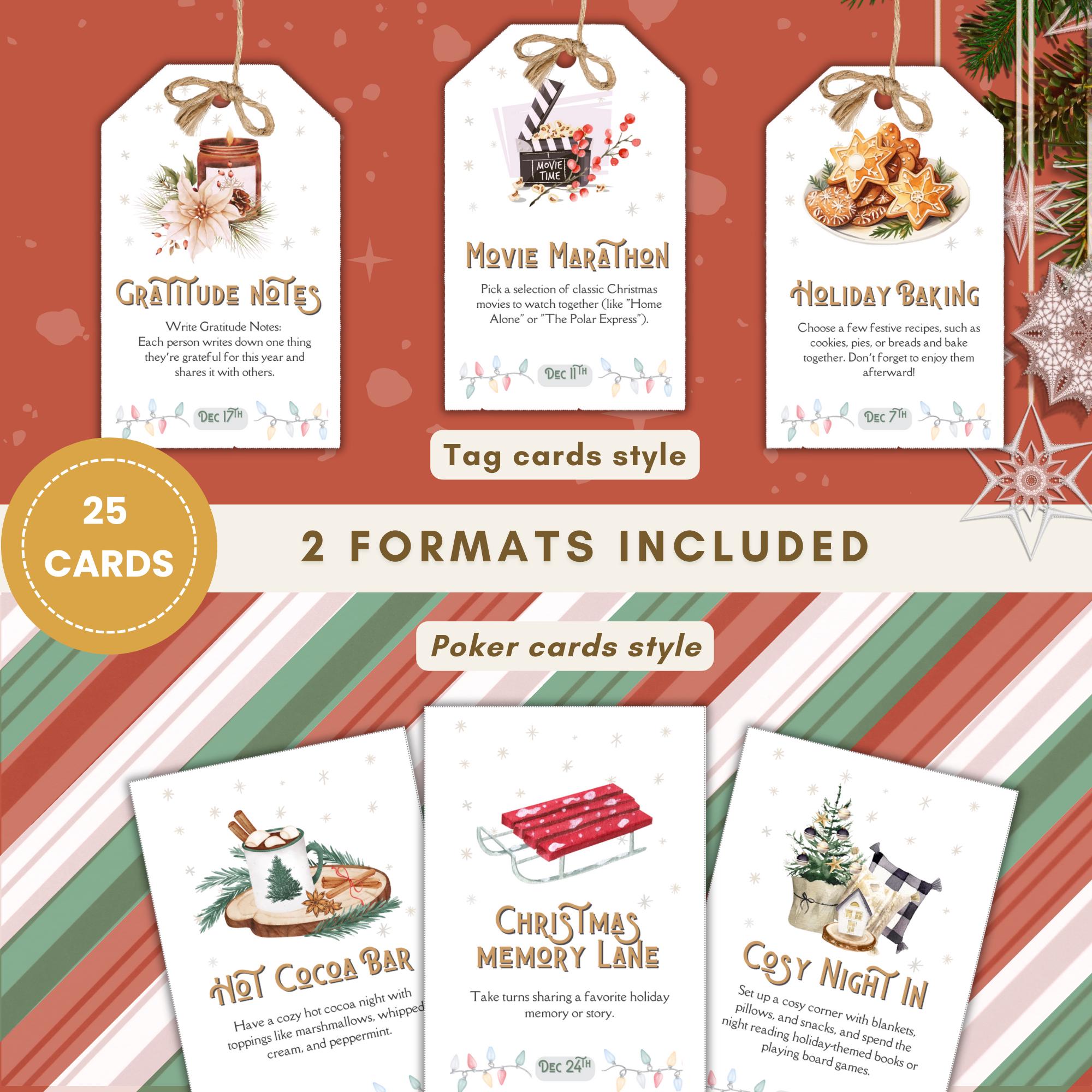 Printable Advent Activity Cards | Christmas Countdown | Activity Card ...