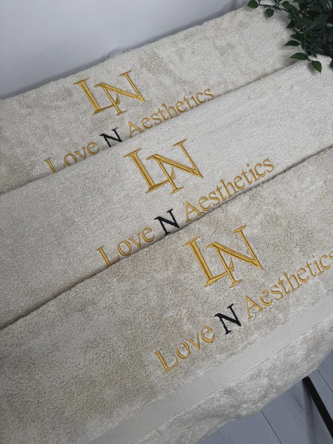 Custom Embroidered Towels With Business Logo, Personalised Salon, Spa ...