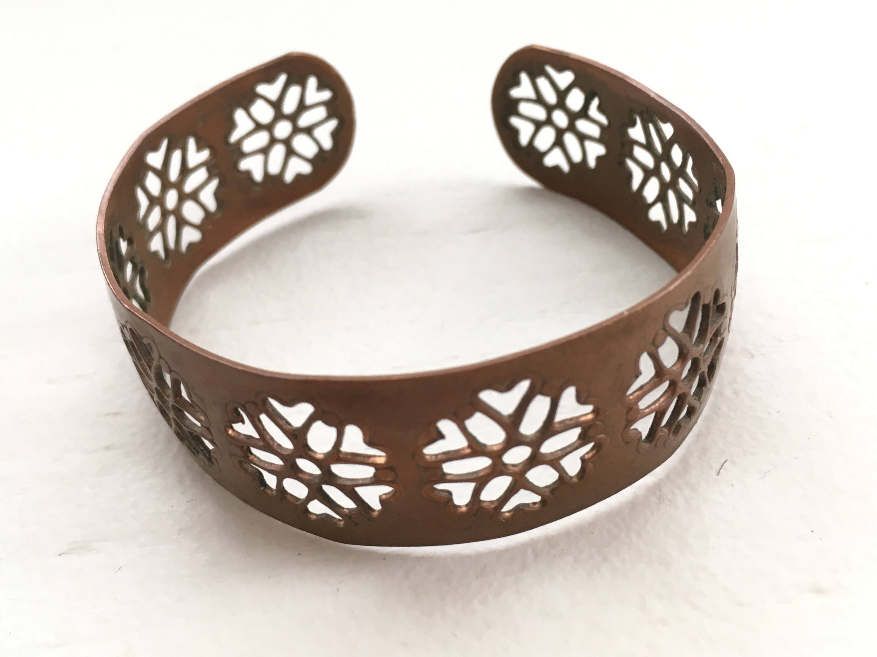 Vintage Genuine Copper Cutout Design Adjustable Cuff Bracelet - Etsy
