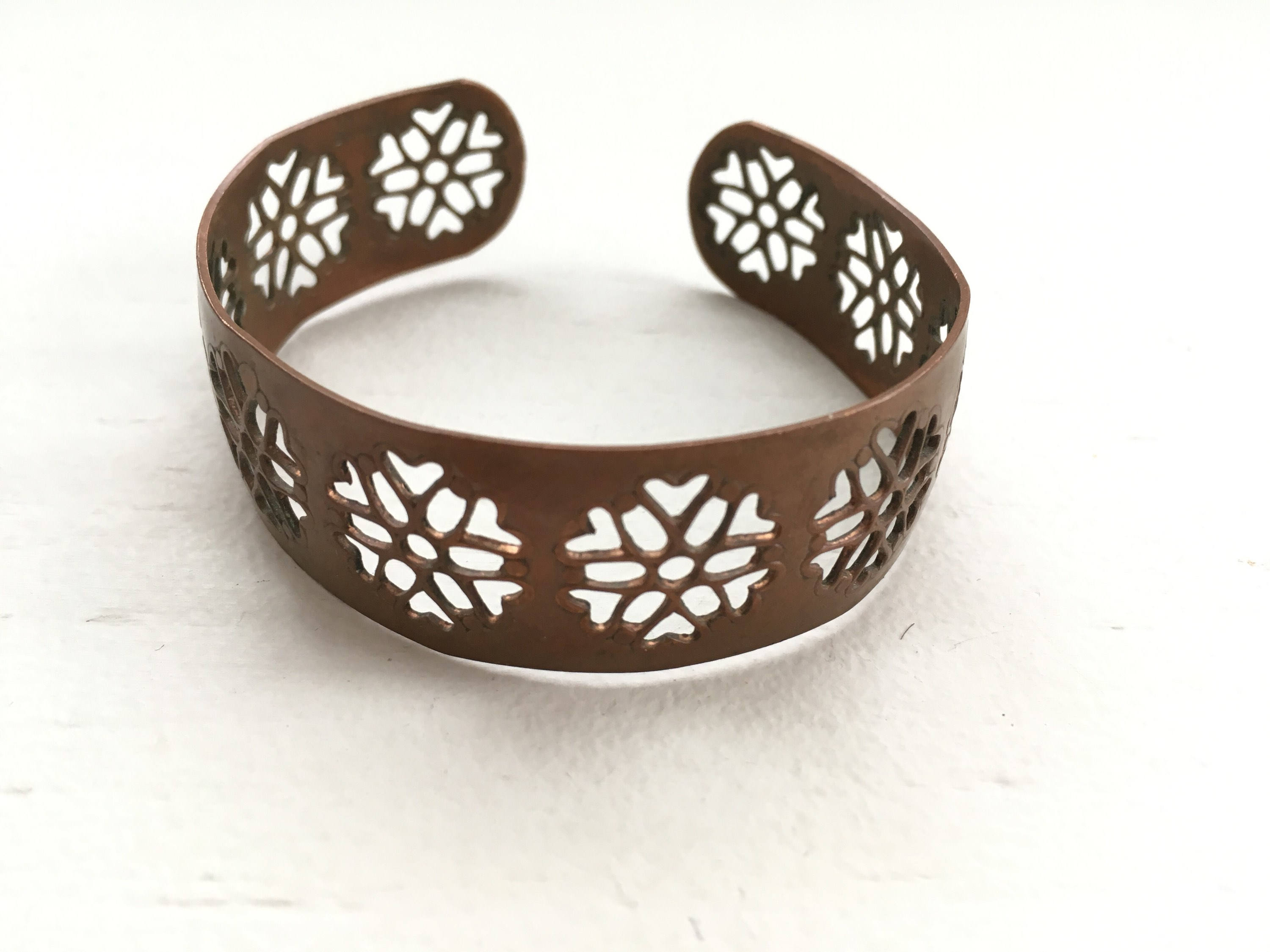 Vintage Genuine Copper Cutout Design Adjustable Cuff Bracelet - Etsy