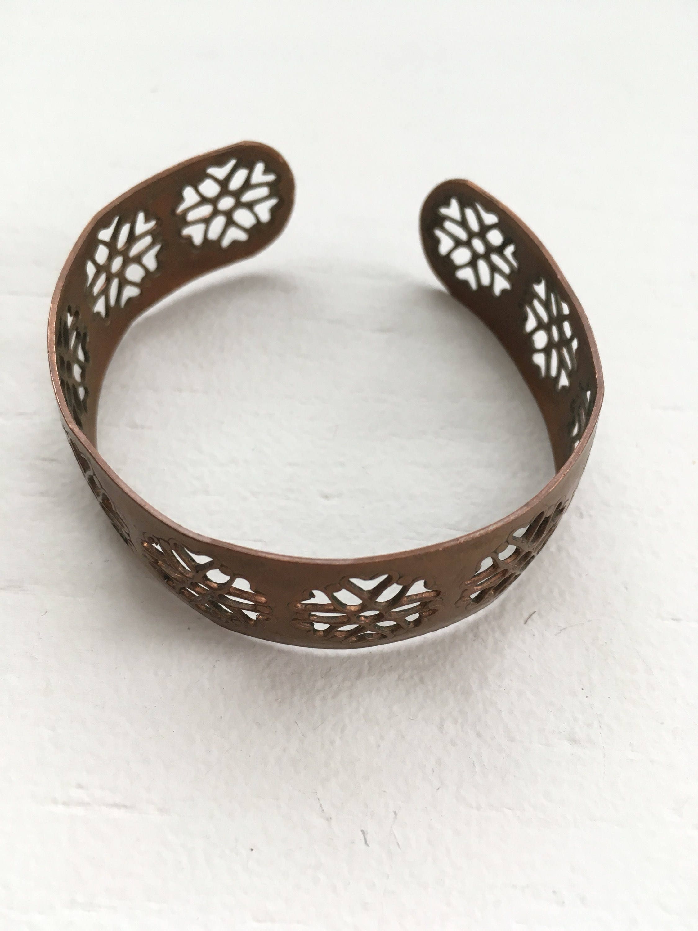 Vintage Genuine Copper Cutout Design Adjustable Cuff Bracelet - Etsy